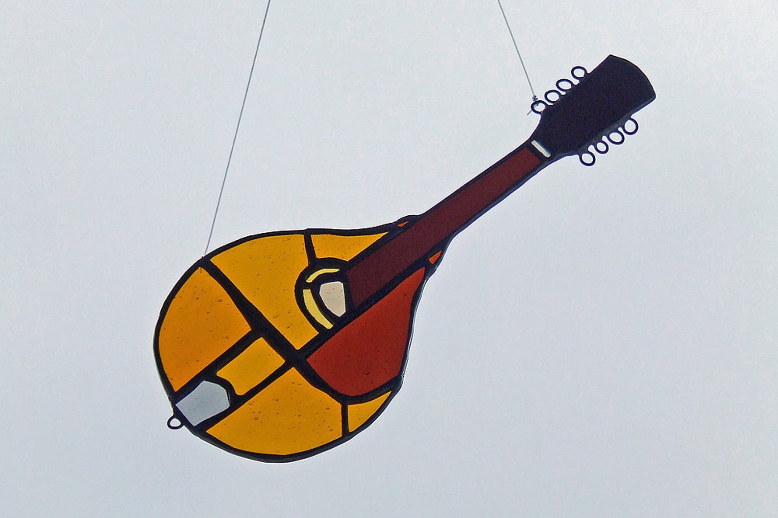 Art Glass Mandolin 1914 Gibson A3 - Stained Glass Mandolin - Glass ...