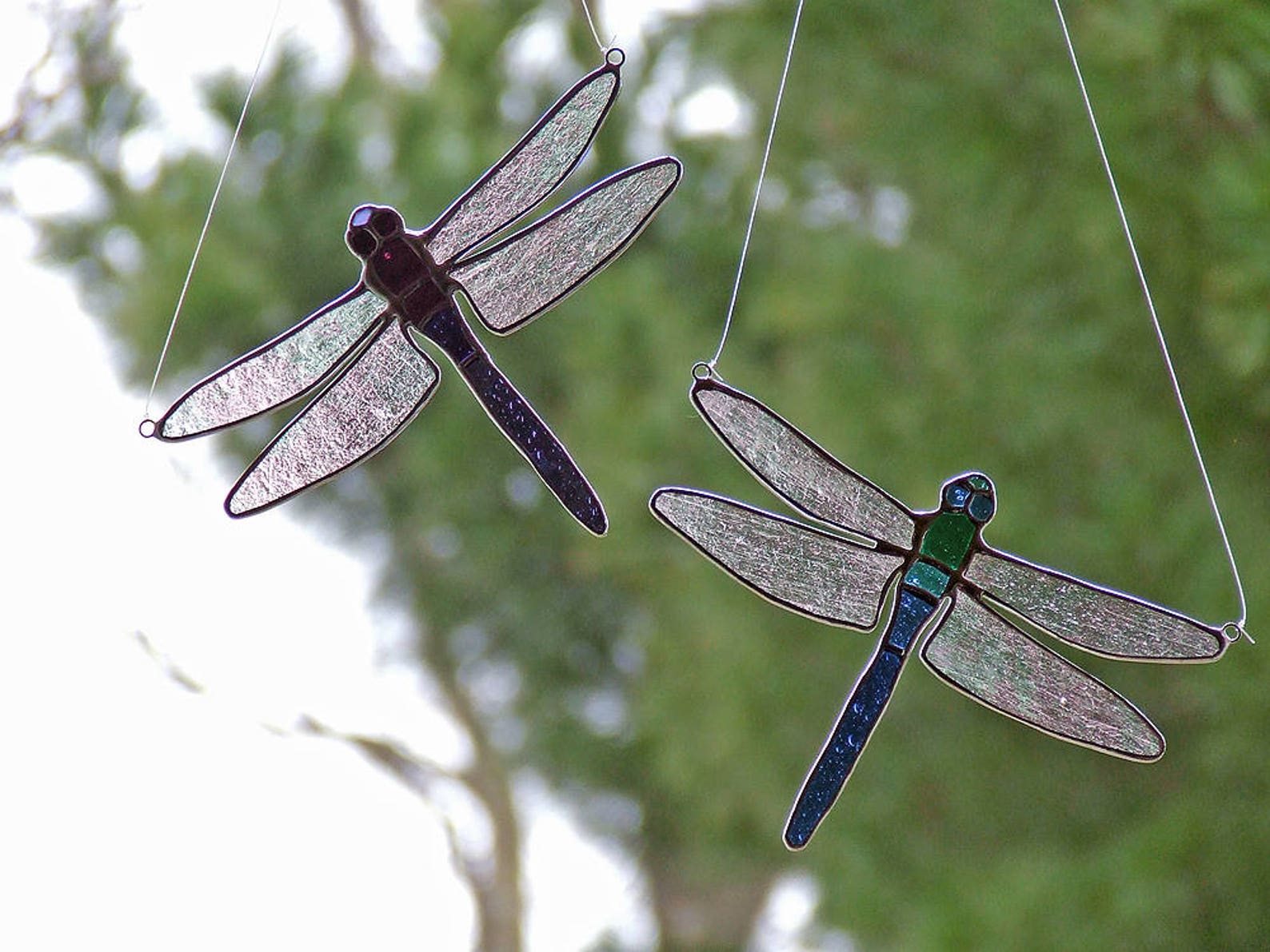 Stained Glass Purple Skimmer Sun Catcher Glass Libellula - Etsy