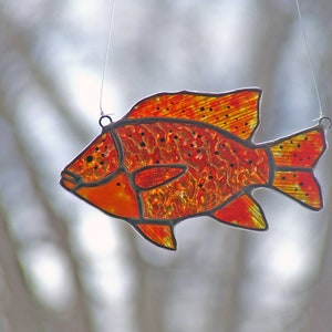 Stained Glass Garibaldi Fish Sun Catcher - California State Fish ...