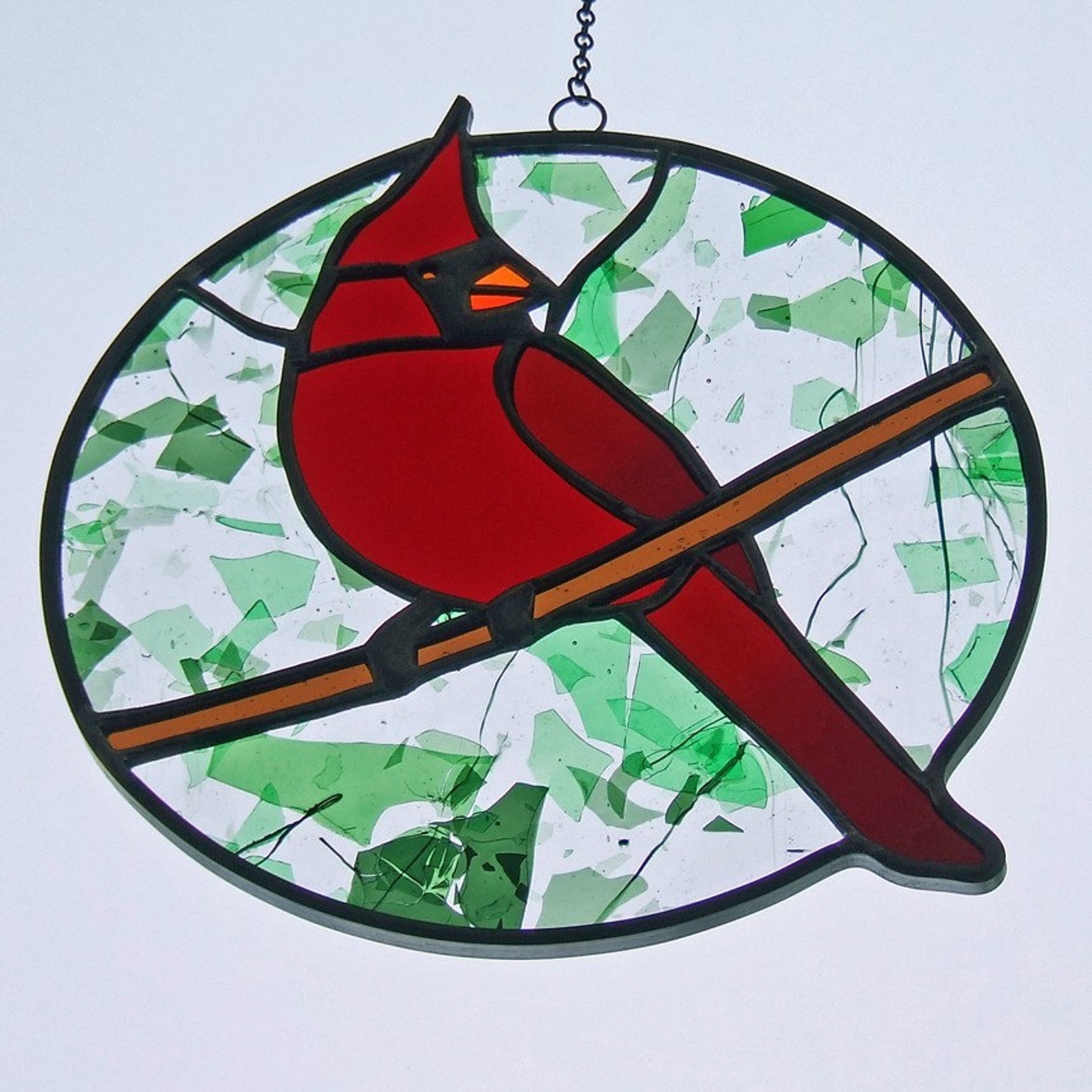 Stained Glass Cardinal, Unique Home Decor, Unique Anniversary Gift ...