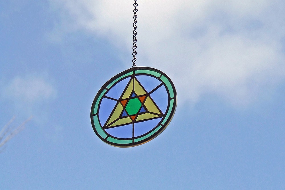 Eco Friendly Gift Stained Glass Medallion With Recycled - Etsy