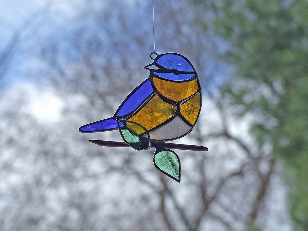 Stained Glass Bluebird - Recycled Glass Bluebird - Eco Friendly Nature ...