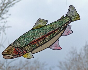 Rainbow Trout Stained Glass | Etsy