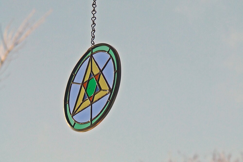Eco Friendly Gift Stained Glass Medallion With Recycled - Etsy