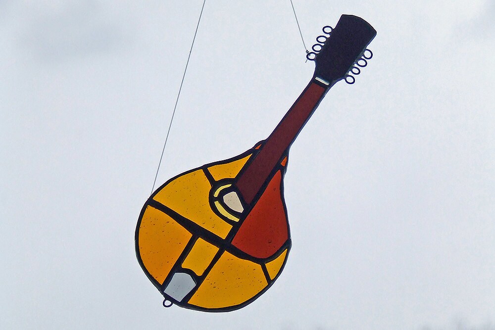 Art Glass Mandolin 1914 Gibson A3 - Stained Glass Mandolin - Glass ...