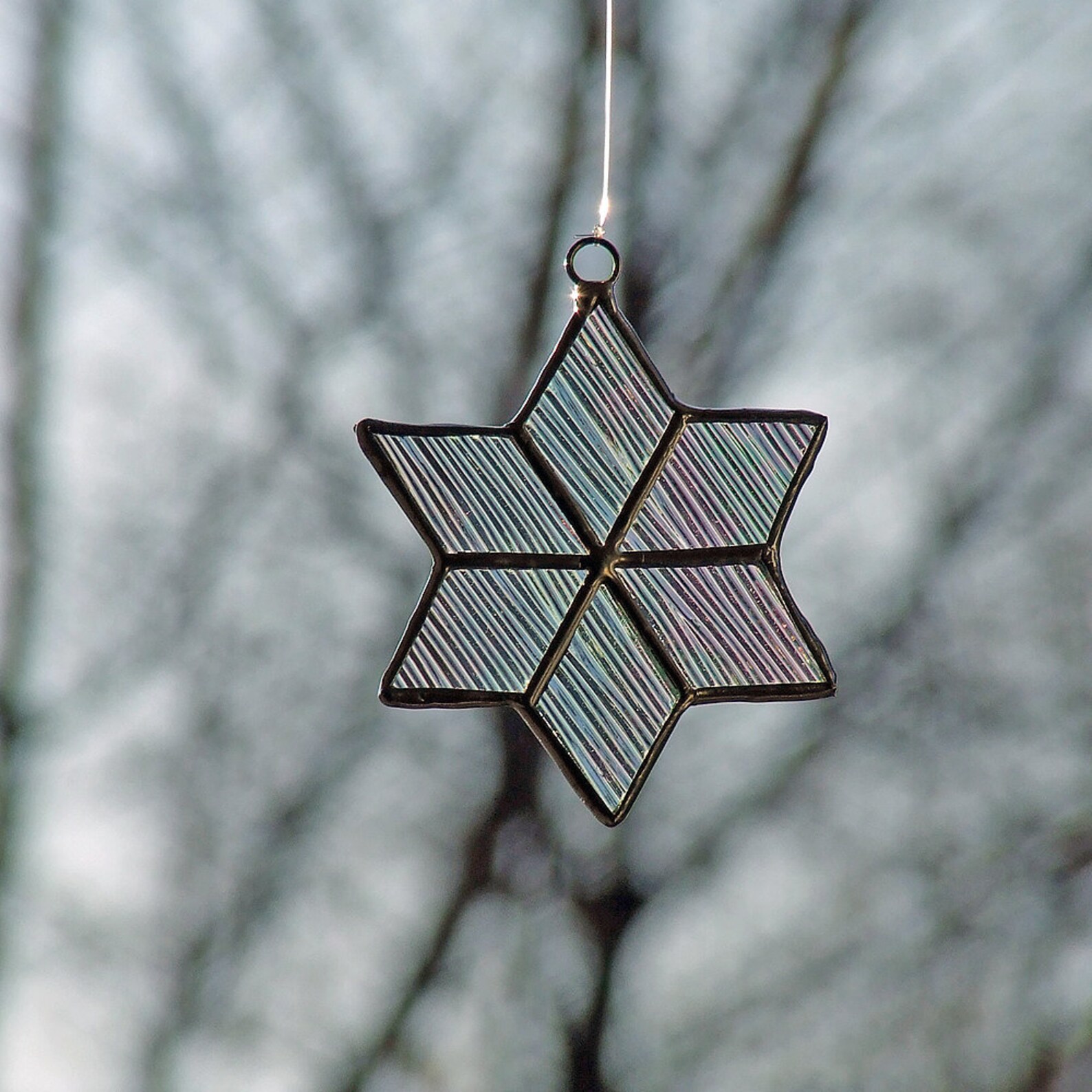 Simple Glass Star Stained Glass Star From Iridescent Cord Glass 2 1/2 ...
