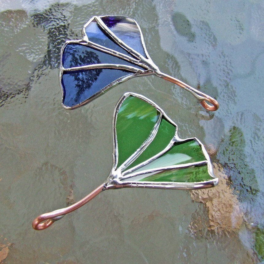 Blue Ginkgo gingko Leaf Pendant Unique Wedding Gift - Etsy