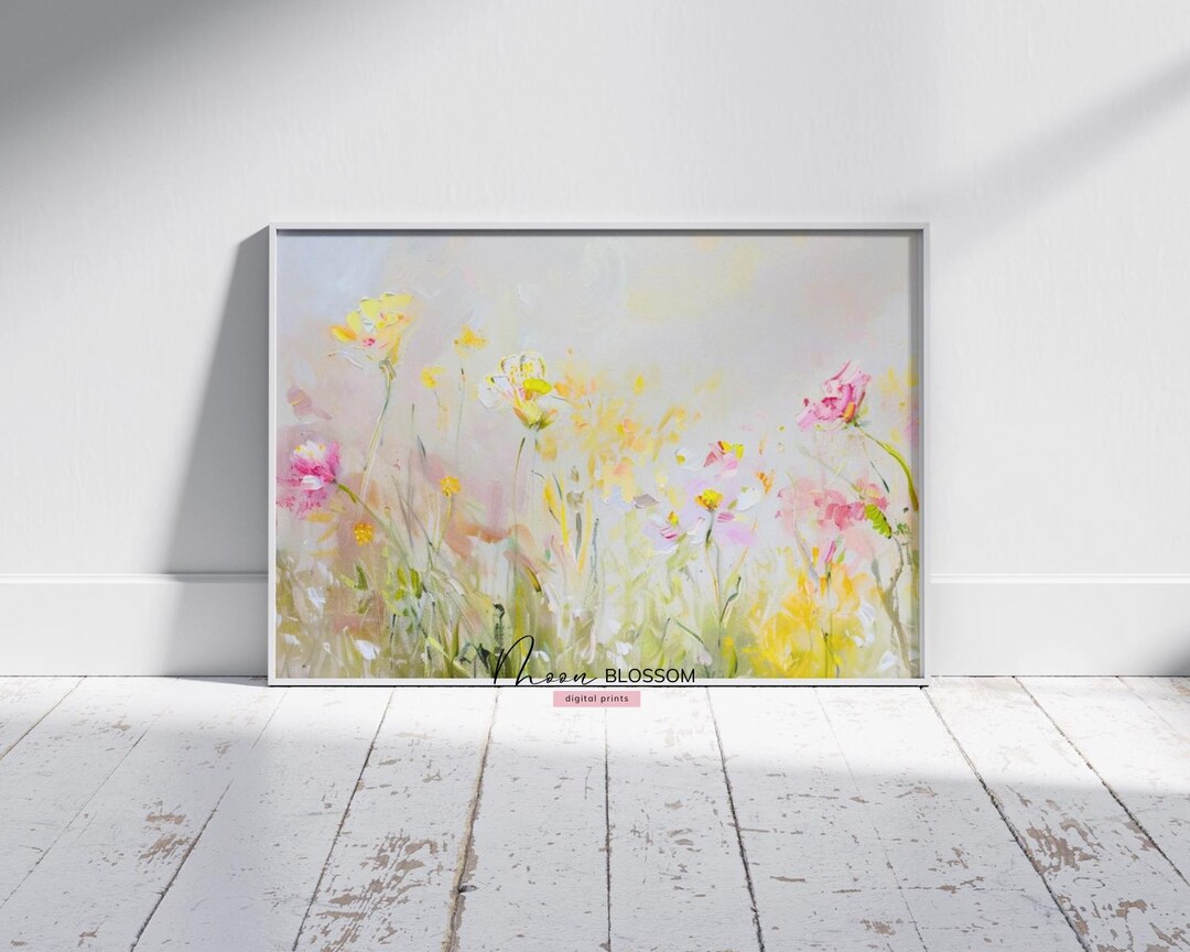 Spring Flower Field Print, Wildflower Painting Print, Floral Art Print ...