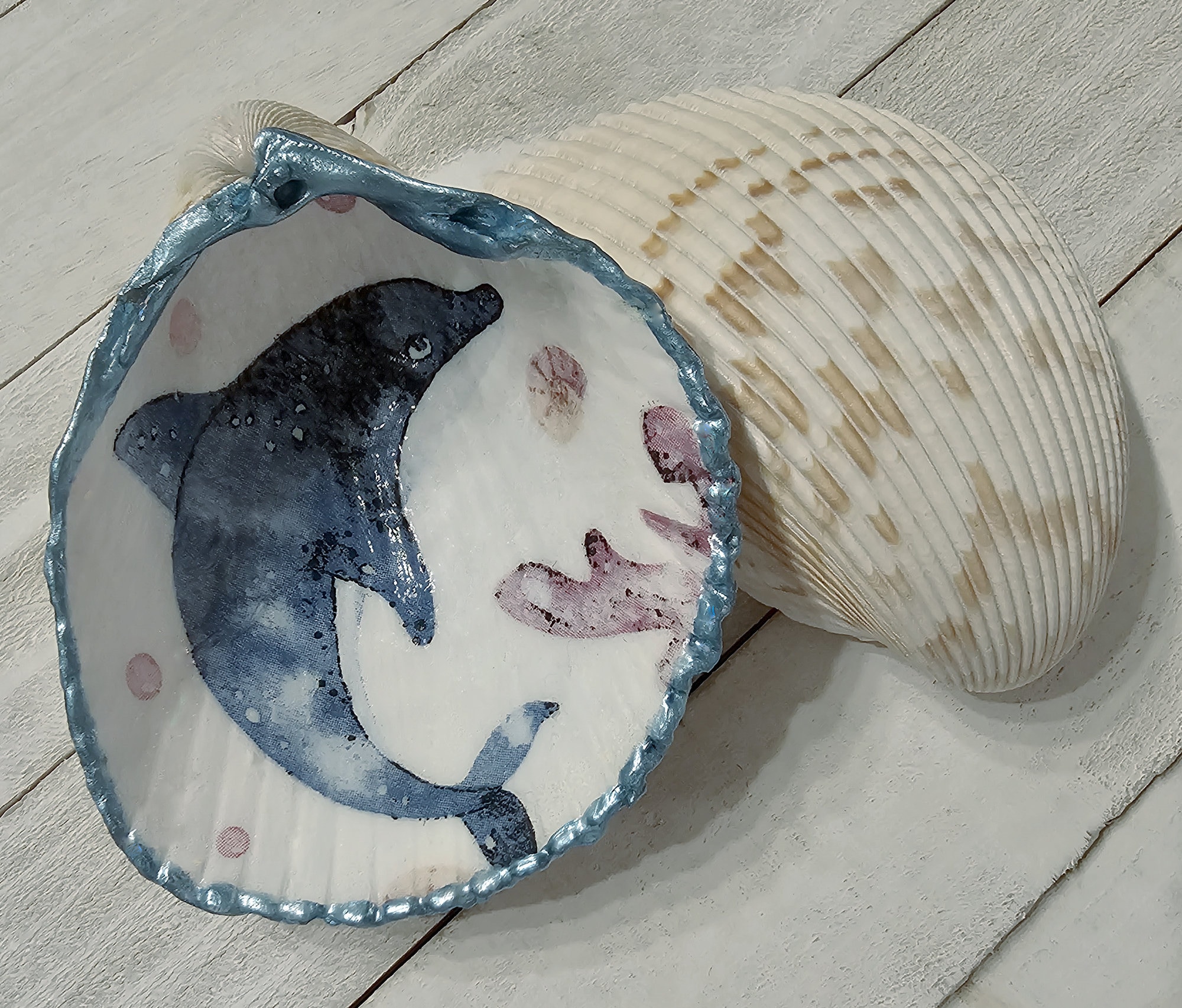 Dolphin, Sealife, Ring Dish, Marine Life, Decoupage, Trinket Dish ...