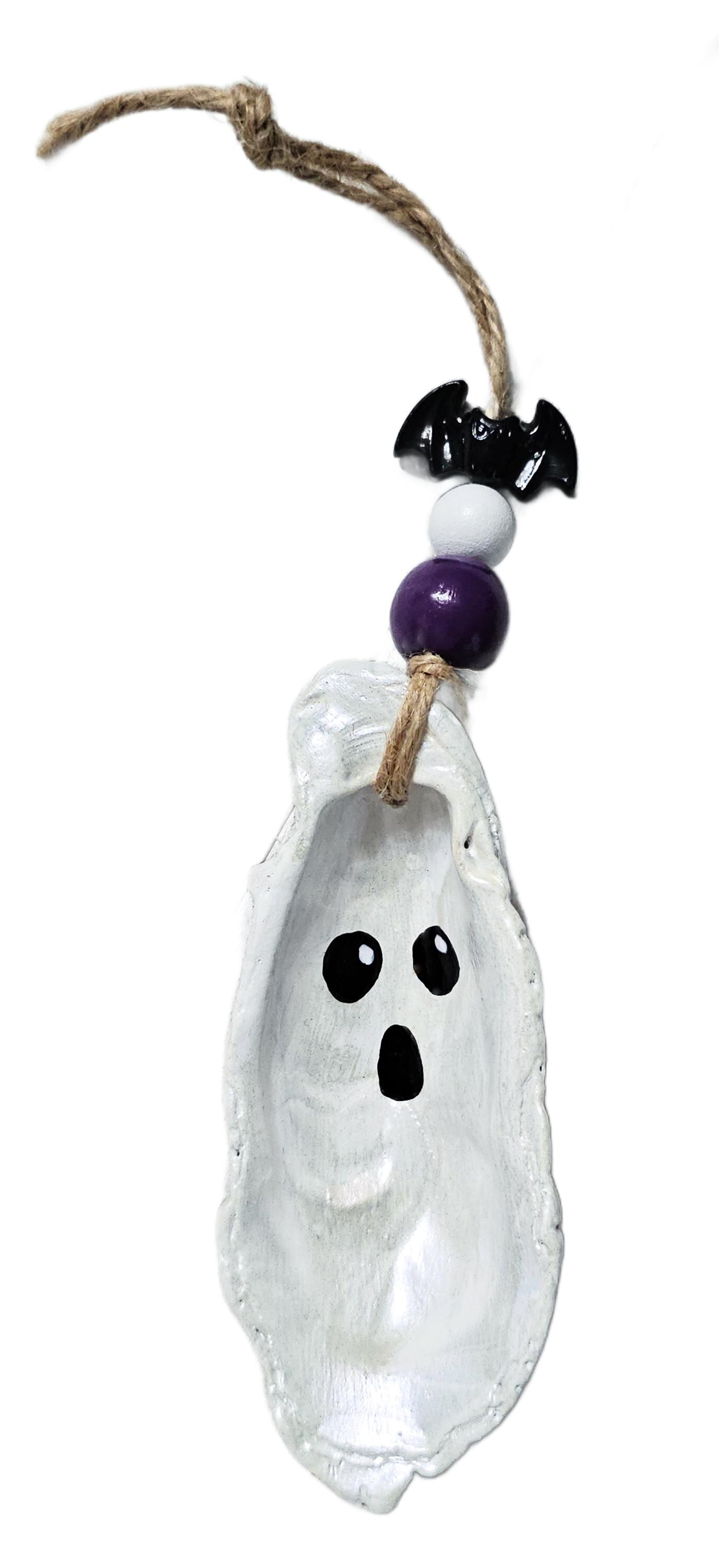 Hand-painted Oyster Shell Ghost Ornament: Halloween Decor, Choice of ...