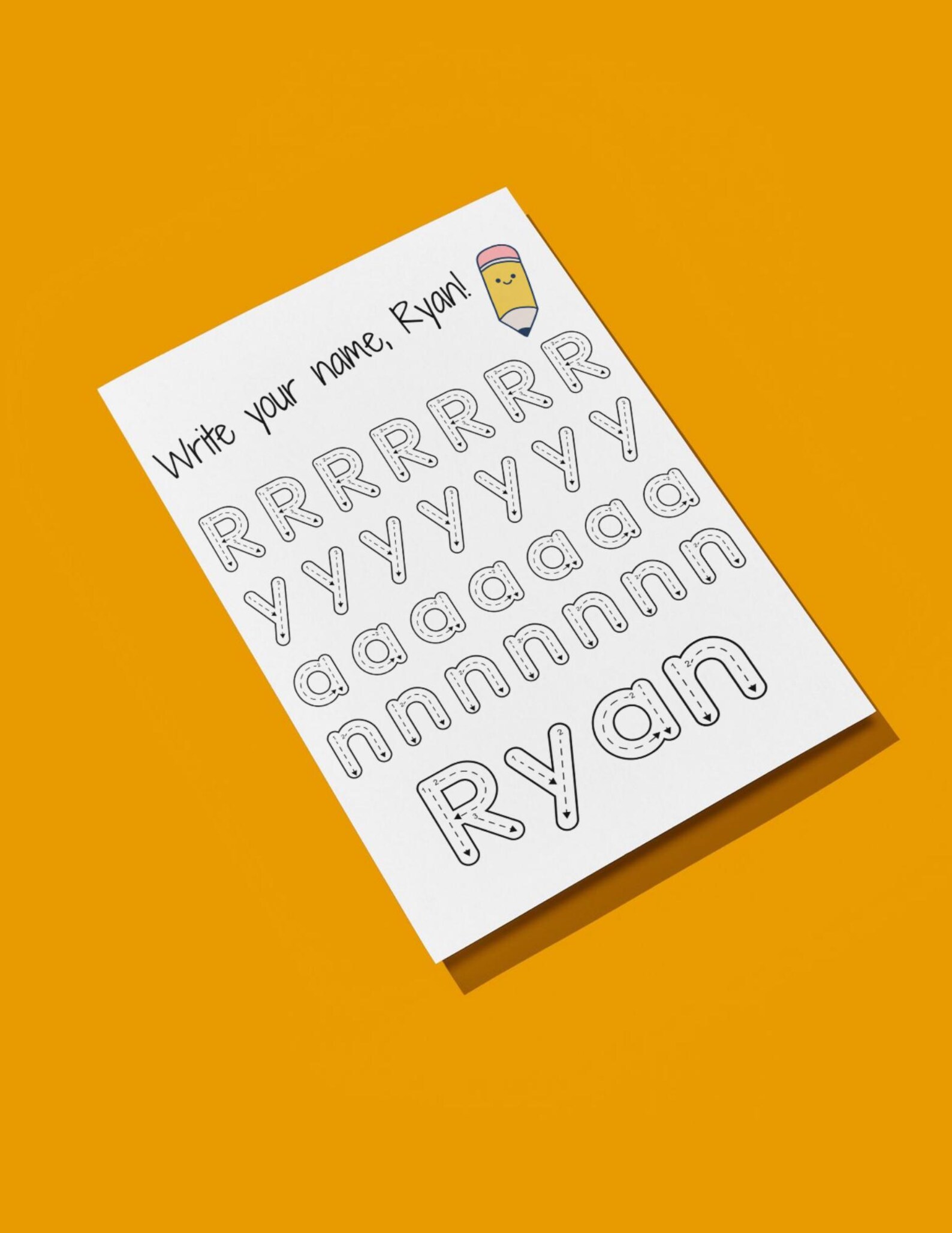 Personalized - Learn to Write Your Name Worksheets for Preschoolers - Etsy