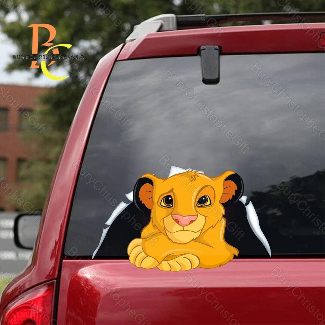 Disney Simba Car Sticker, Simba Car Decal, Simba Sticker, Simba Decal ...
