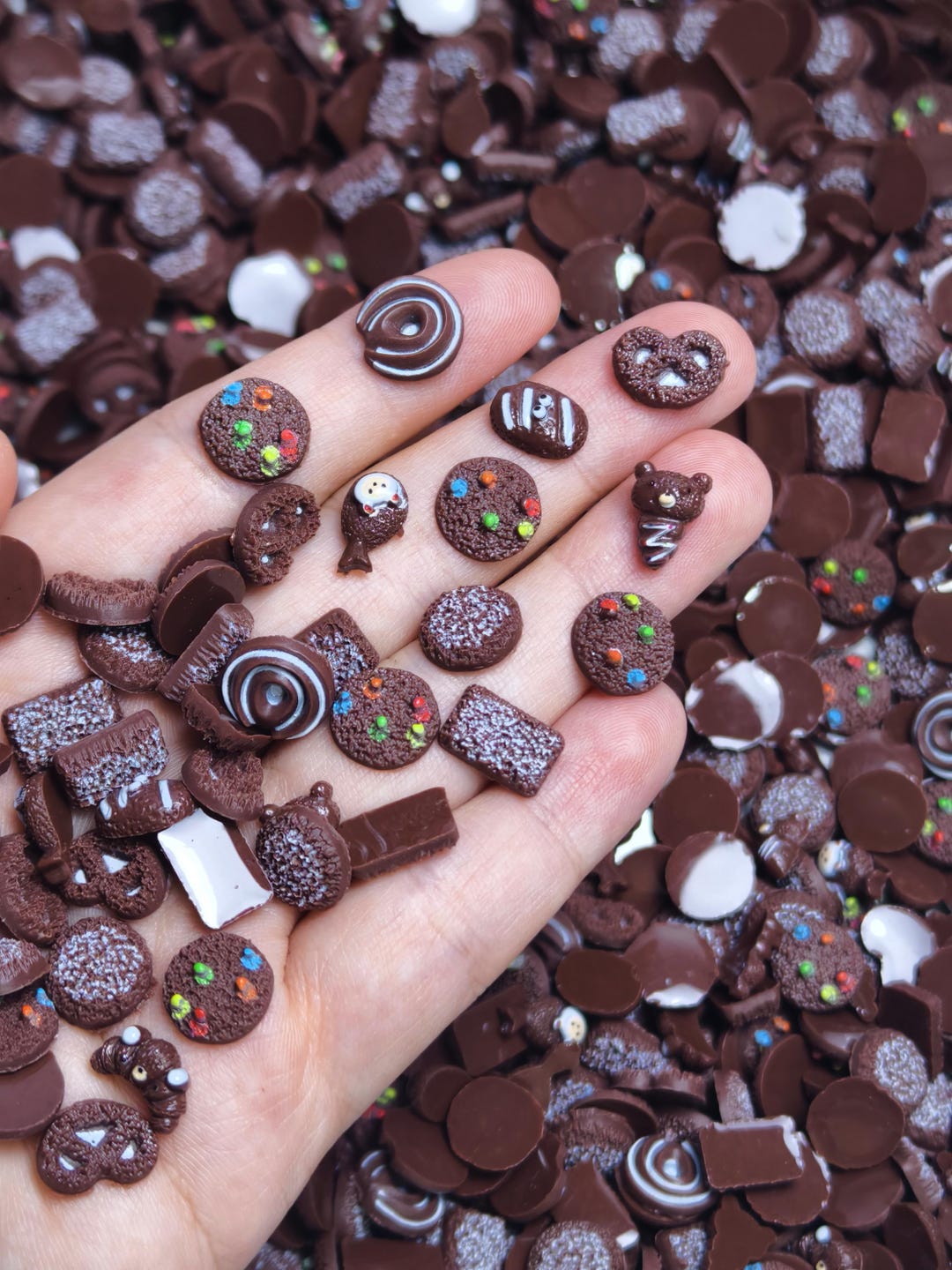 Mini Chocolate Cookie Biscuits Snack Mix Resin Nail Charms for Nail ...