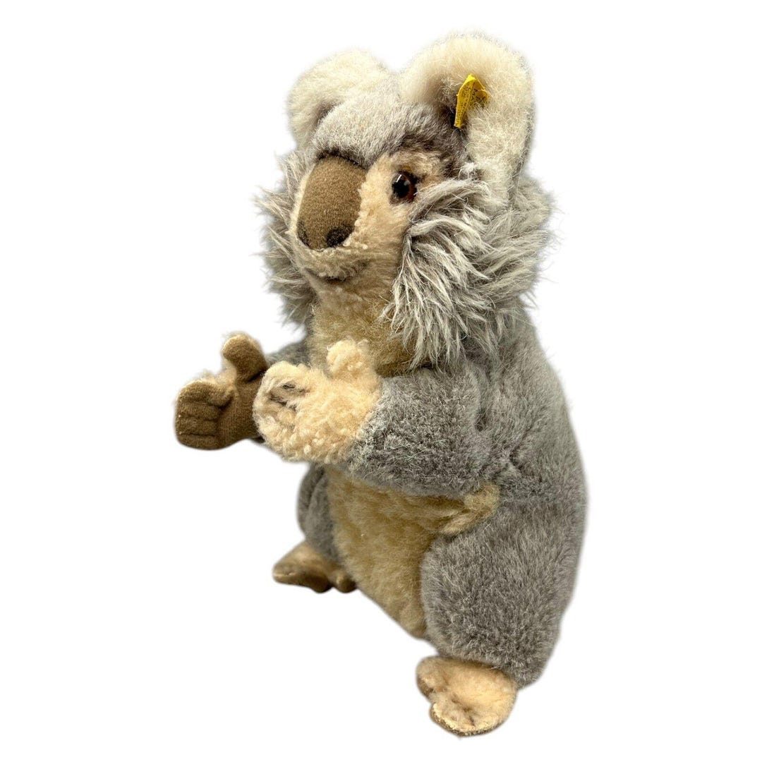 Steiff Koala Bear Molly Plush Stuffed Toy Faux Fur 22 Cm Grey Button ...