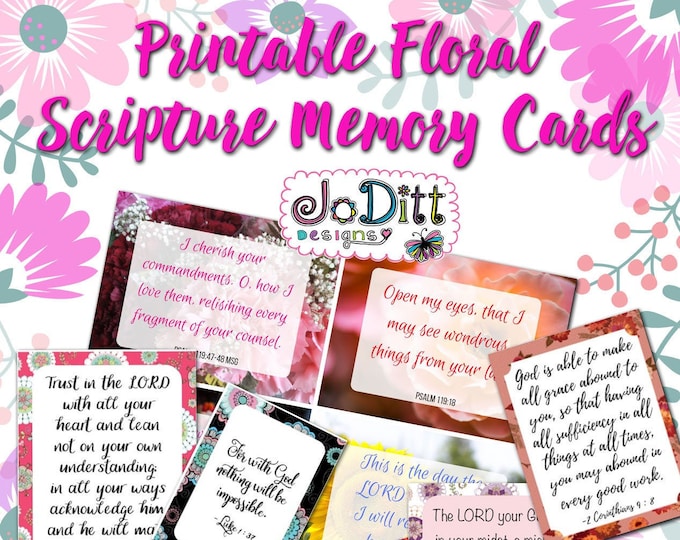 Bible Verse Cards Printable Bible Journaling Cards Scripture Cards ...