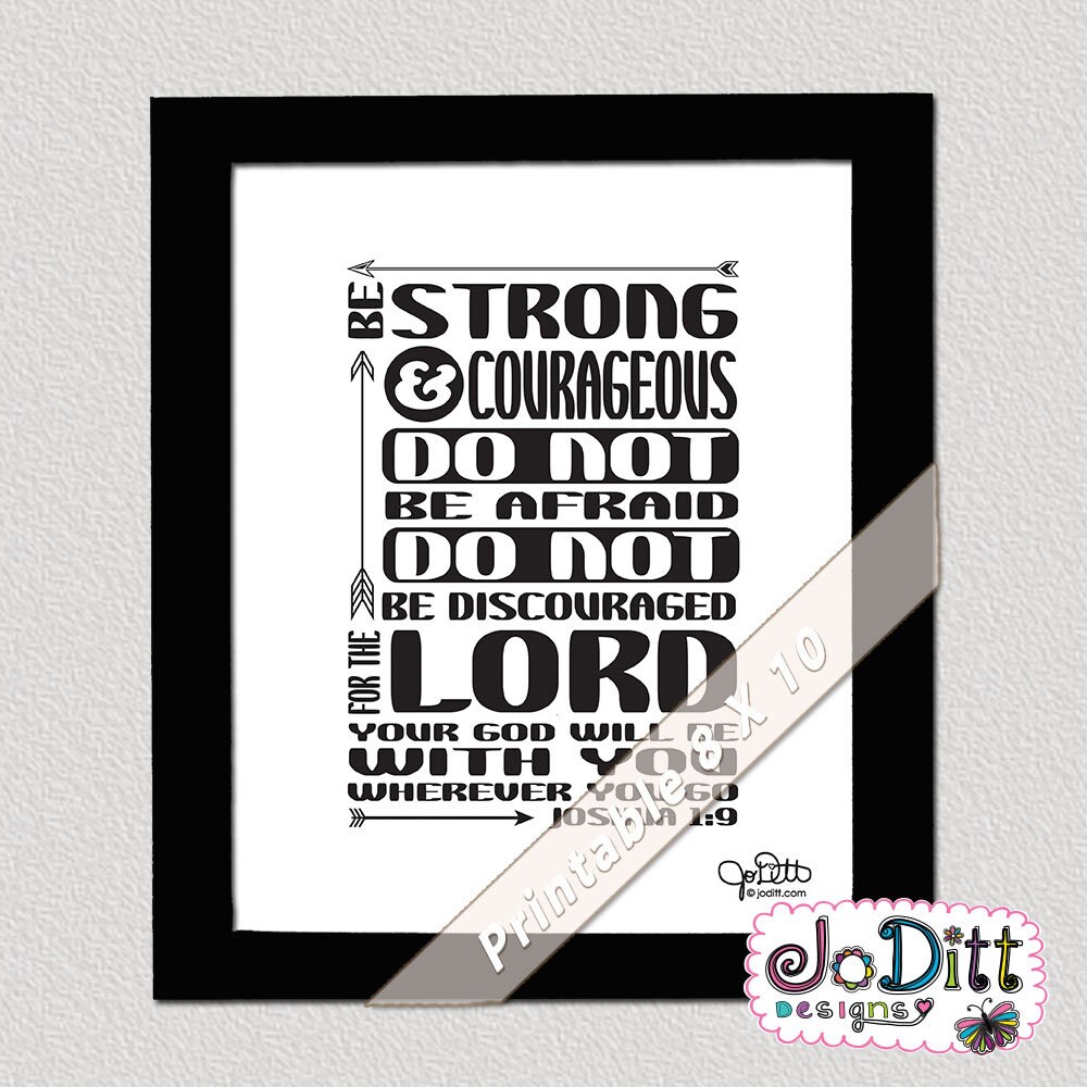 Joshua 1:9 Scripture Wall Art Be Strong and Courageous | Etsy