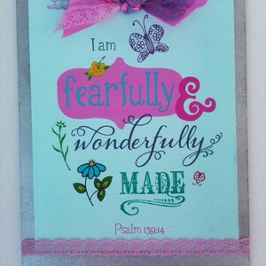 Fearfully and Wonderfully Made, Psalms 139, Girl Nursery Decor, Bible ...