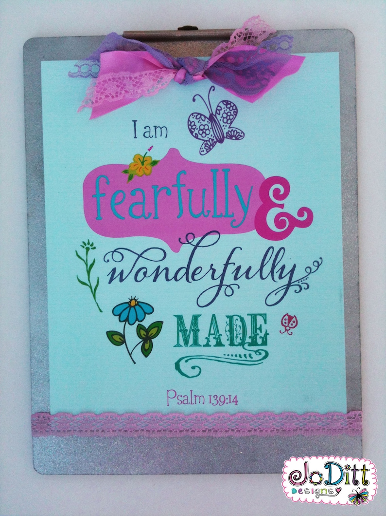Fearfully and Wonderfully Made, Psalms 139, Girl Nursery Decor, Bible ...