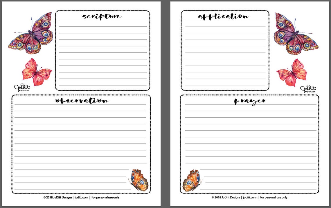 SOAP Bible Study Printable, 18 Pages - Prayer Journal, Bible Journaling ...