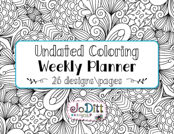 Undated Weekly Planner Planner With Coloring Pages Vintage New Color