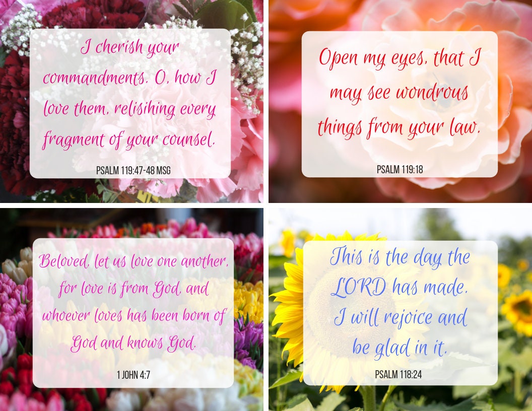Scripture Memory Cards/project Life Cards, Bible Verse Cards/printable ...