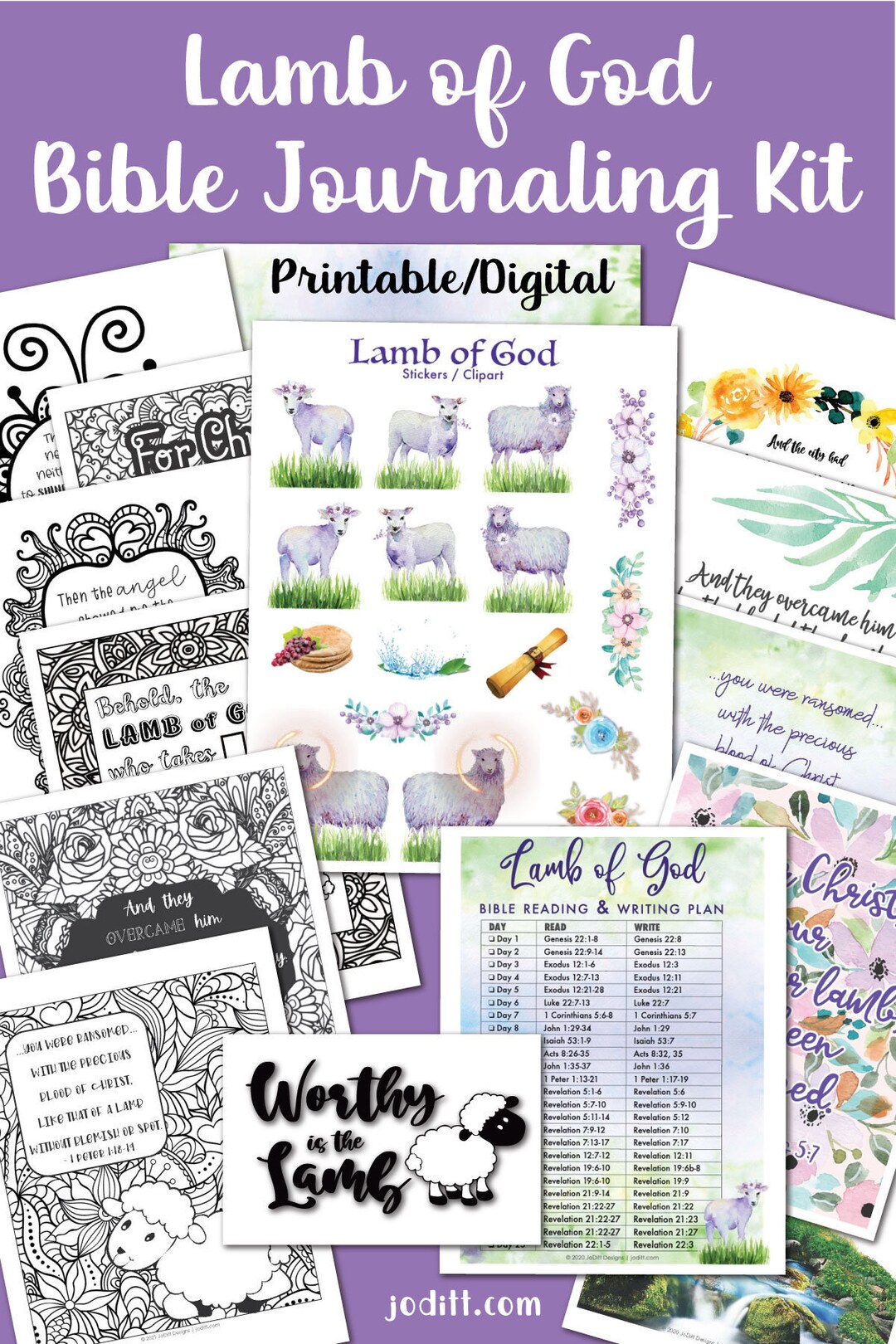 Easter Printable Bible Journaling Kit, Bible Reading Plan, Scripture ...