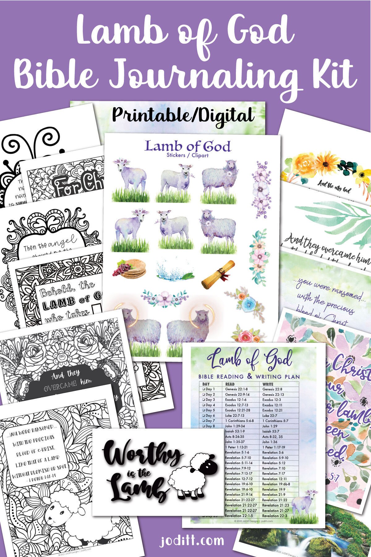 Easter Printable Bible Journaling Kit, Bible Reading Plan, Scripture ...