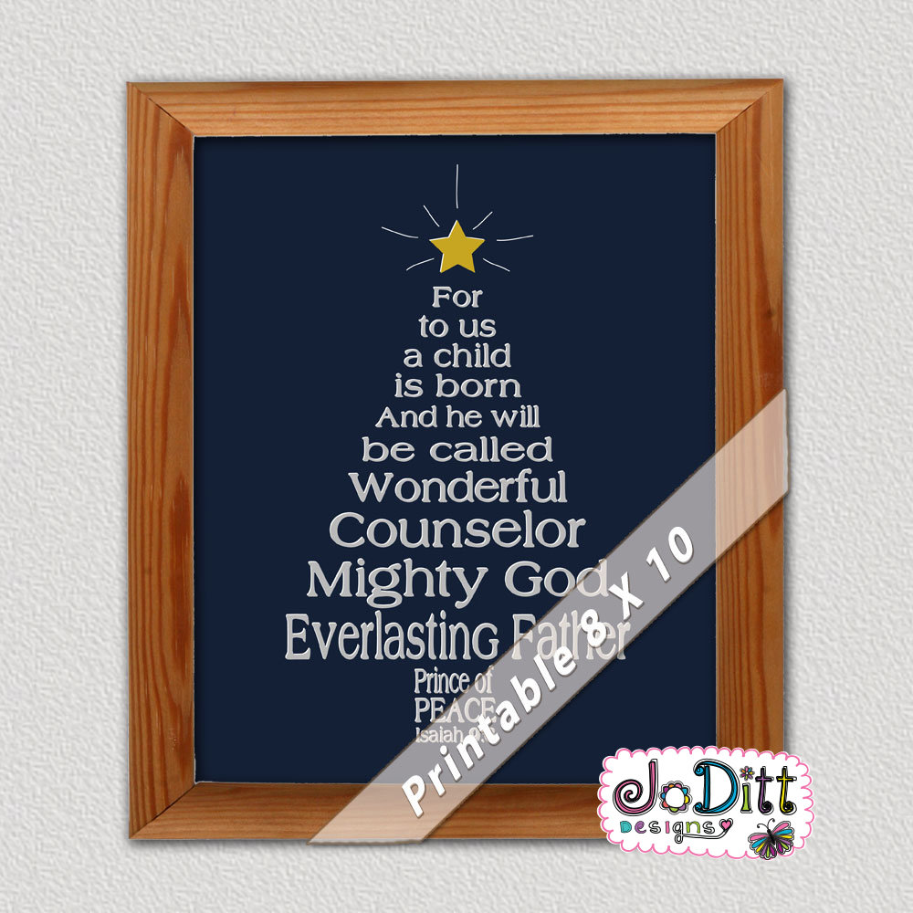 For Unto Us a Child is Born - Christmas Scripture, Bible Verse Wall Art ...