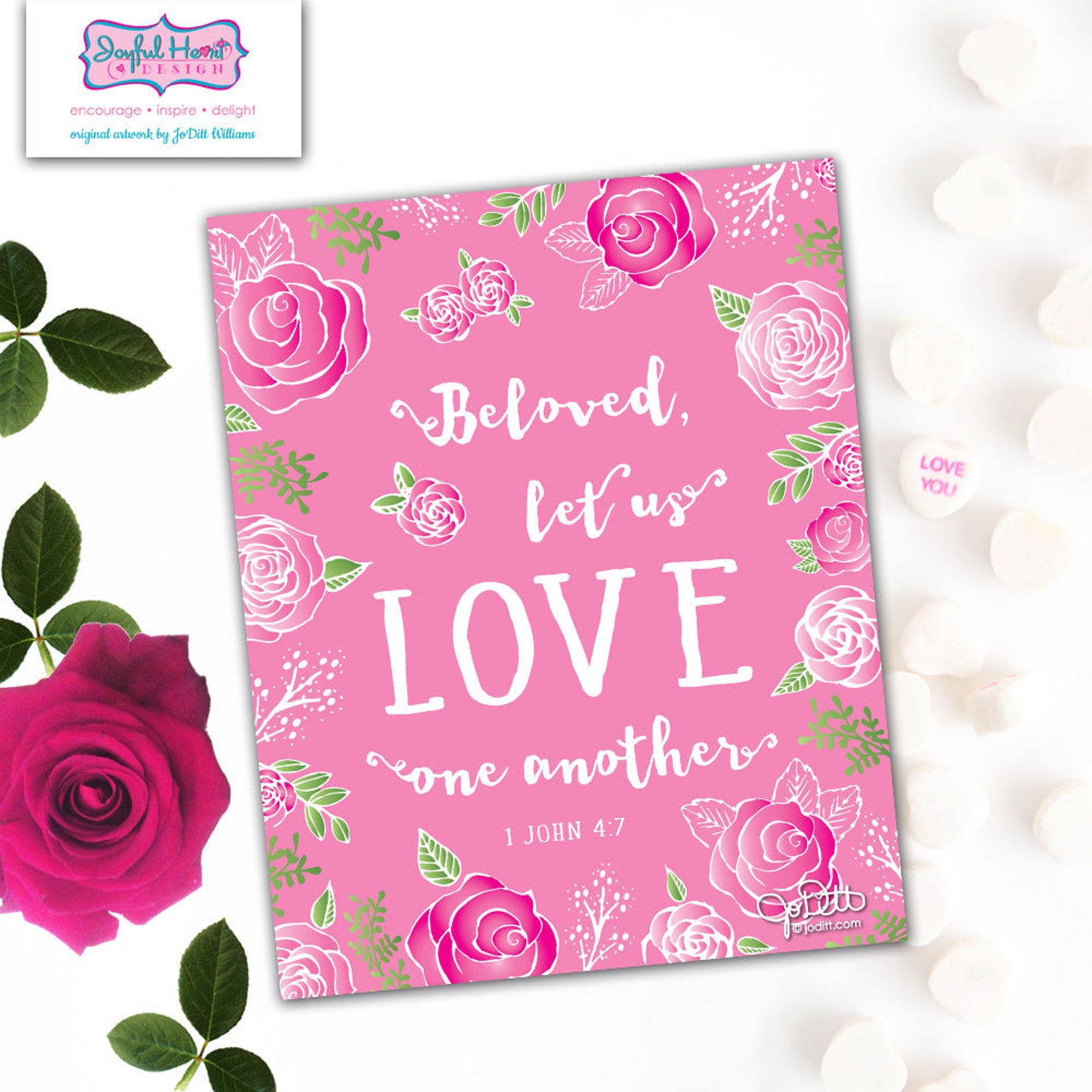Love Scripture Art Printable - Let Us Love One Another 1 John 4 Bible ...