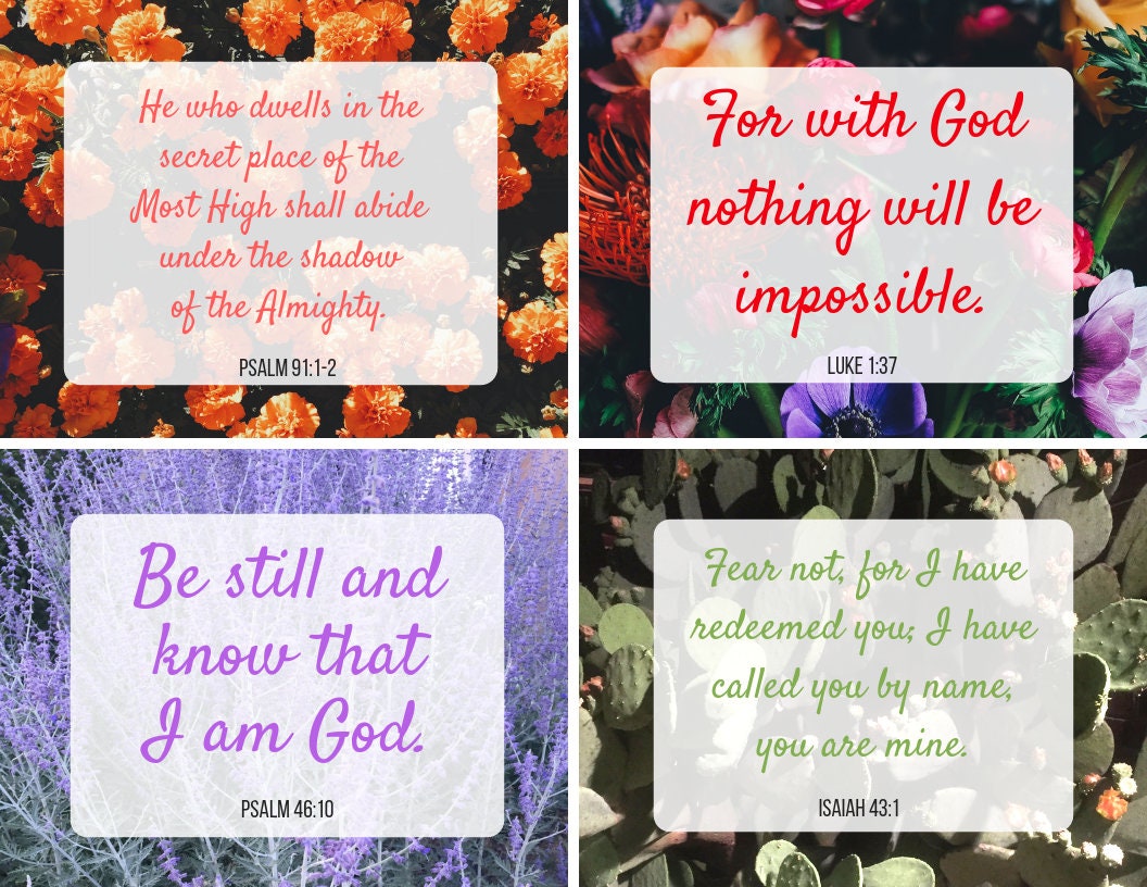 Scripture Memory Cards/project Life Cards, Bible Verse Cards/printable ...