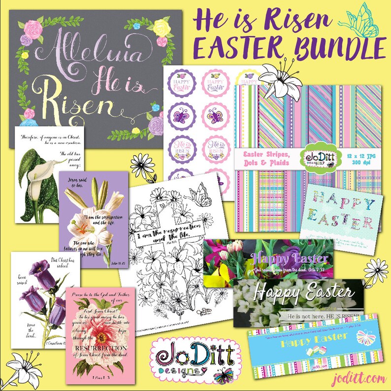 12 Pack Easter Plaid Digital Paper Pack - Easter Digital Background ...