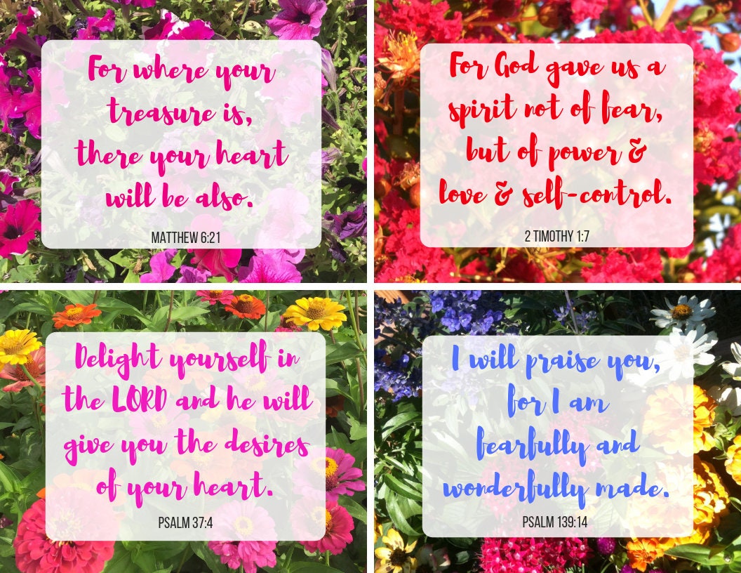 Scripture Memory Cards/project Life Cards, Bible Verse Cards/printable ...