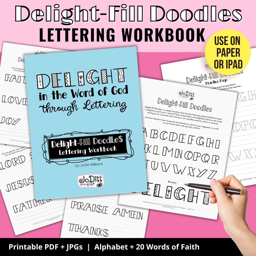 Bible Lettering Workbook Faith Journaling Printable Practice Worksheet ...