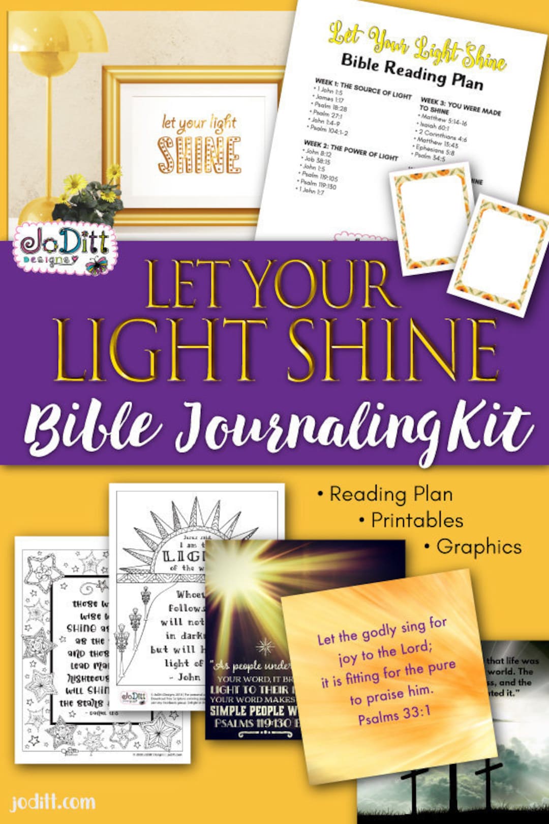 Let Your Light Shine Bible Journaling Kit - Bible Reading Plan, Bible ...