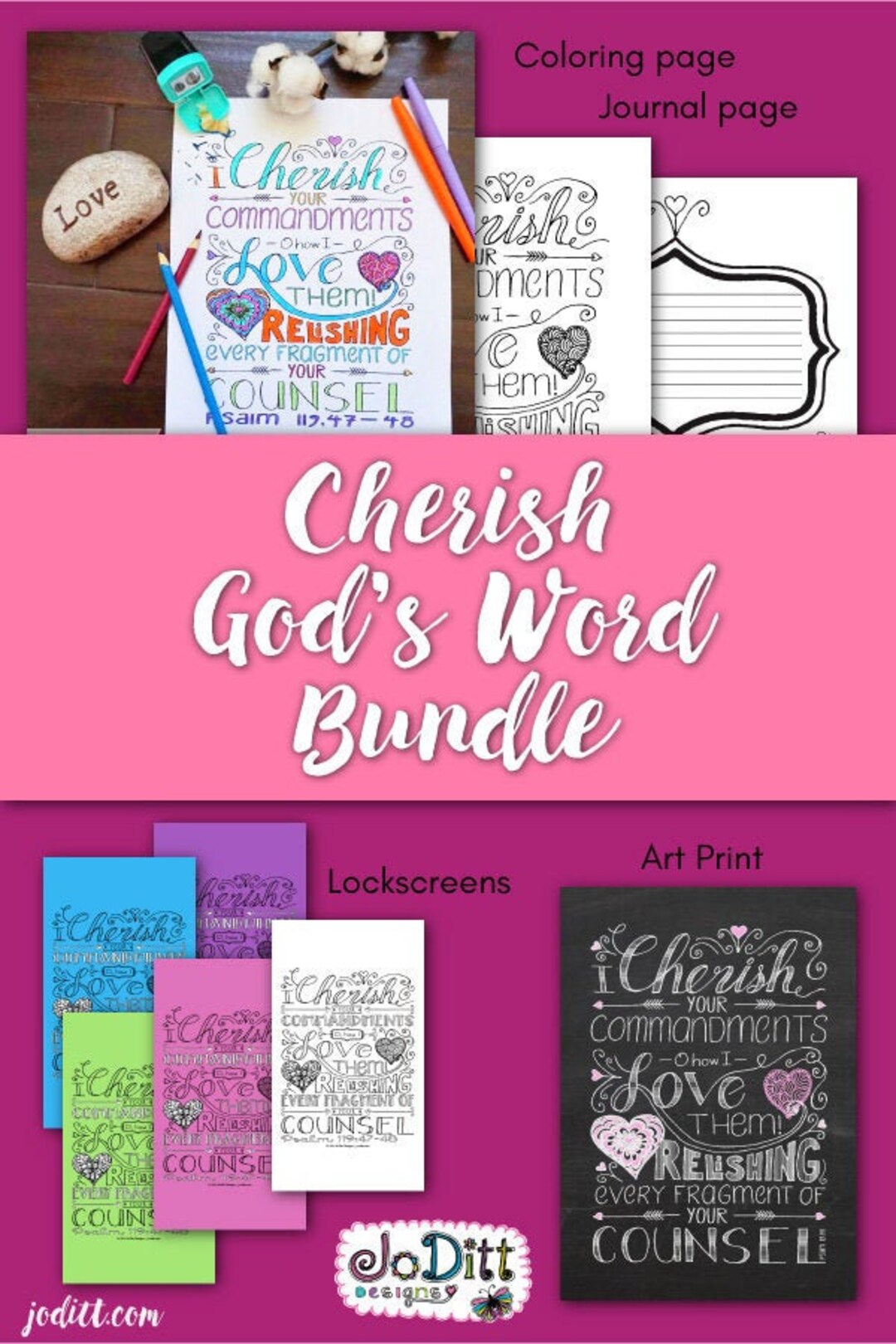 Bible Journaling Kit/ Bible Journaling Printable/ Psalms, Bible Verse ...