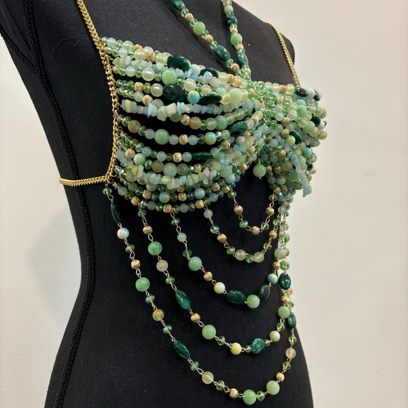 Handmade Beaded Top , Crystal Top , Chain Top, Cover Up, Beach Wear ...