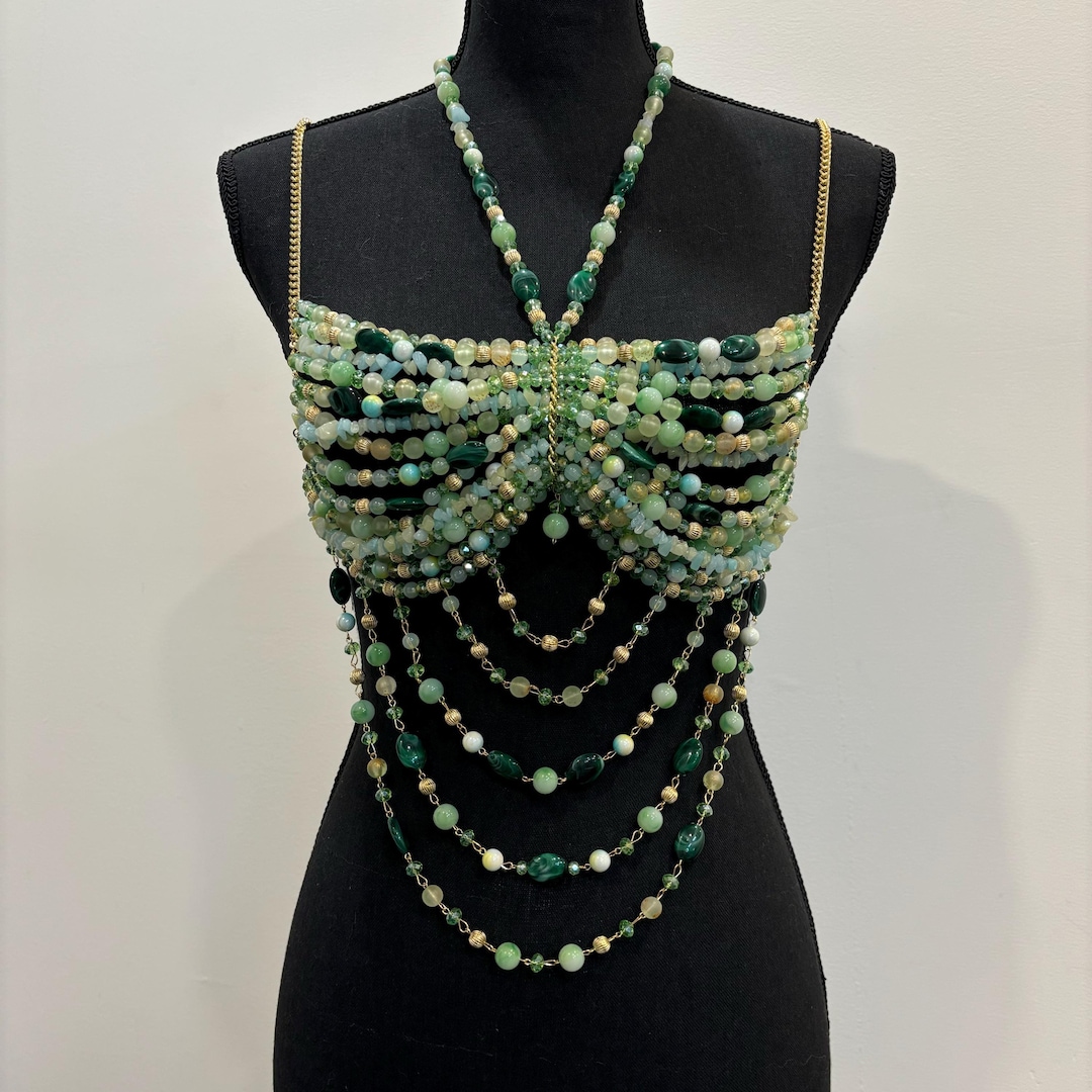 Handmade Beaded Top , Crystal Top , Chain Top, Cover Up, Beach Wear ...