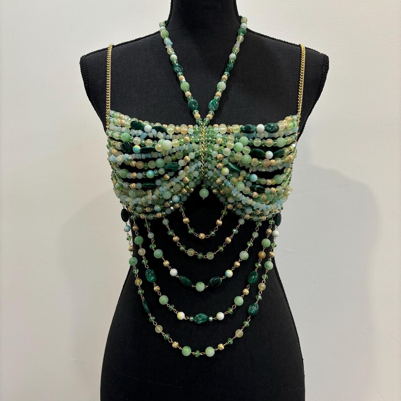 Handmade Beaded Top , Crystal Top , Chain Top, Cover Up, Beach Wear ...