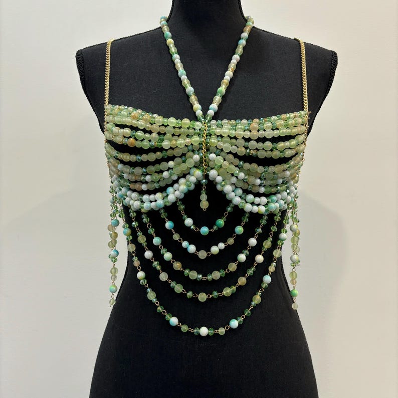 Handmade Beaded Top , Crystal Top , Chain Top, Cover Up, Beach Wear ...