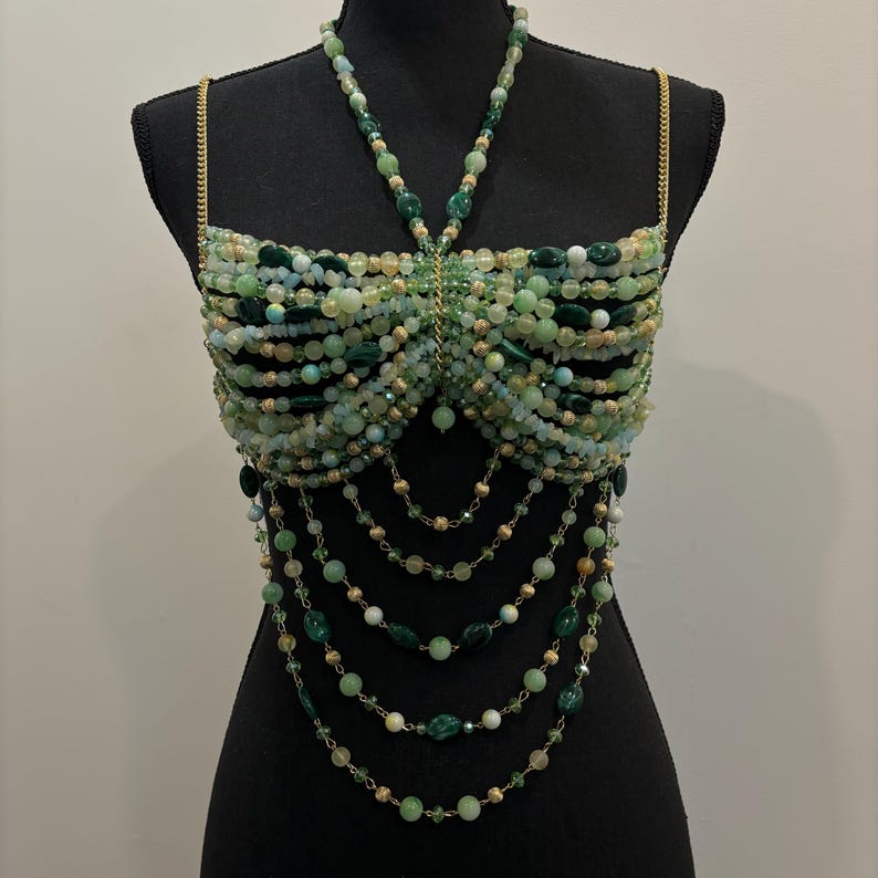 Handmade Beaded Top , Crystal Top , Chain Top, Cover Up, Beach Wear ...