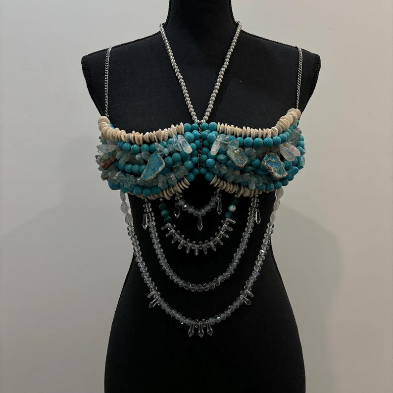 Handmade Beaded Top , Crystal Top , Chain Top, Cover Up, Beach Wear ...