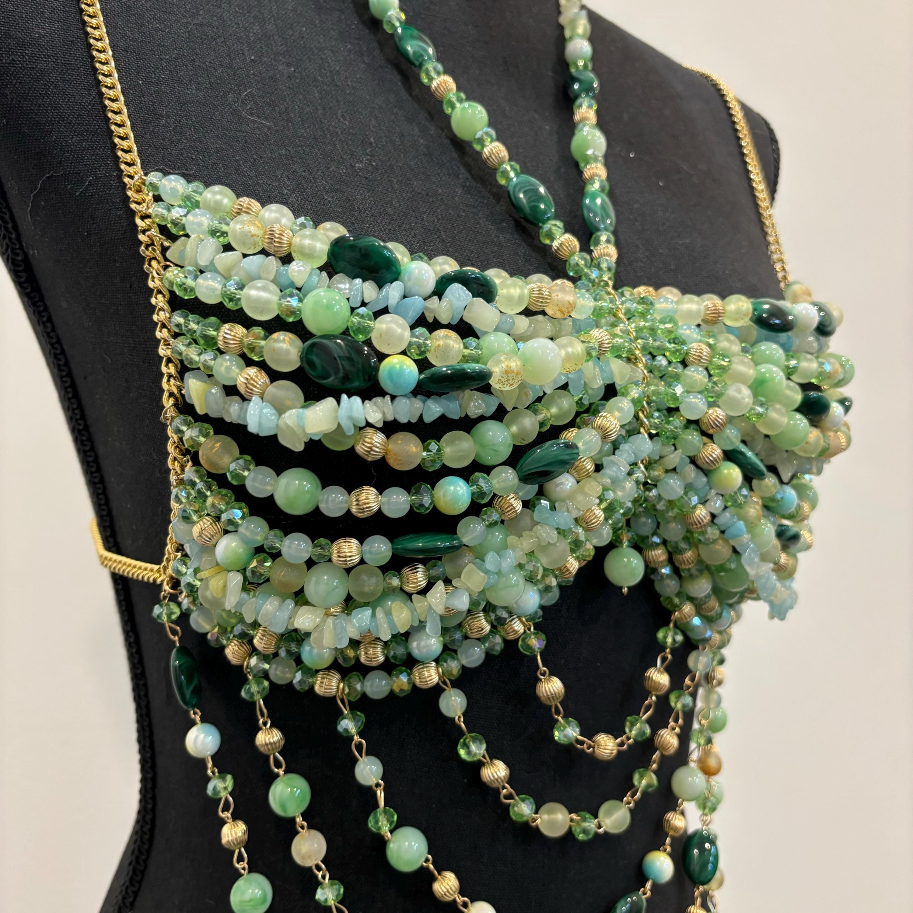 Handmade Beaded Top , Crystal Top , Chain Top, Cover Up, Beach Wear ...