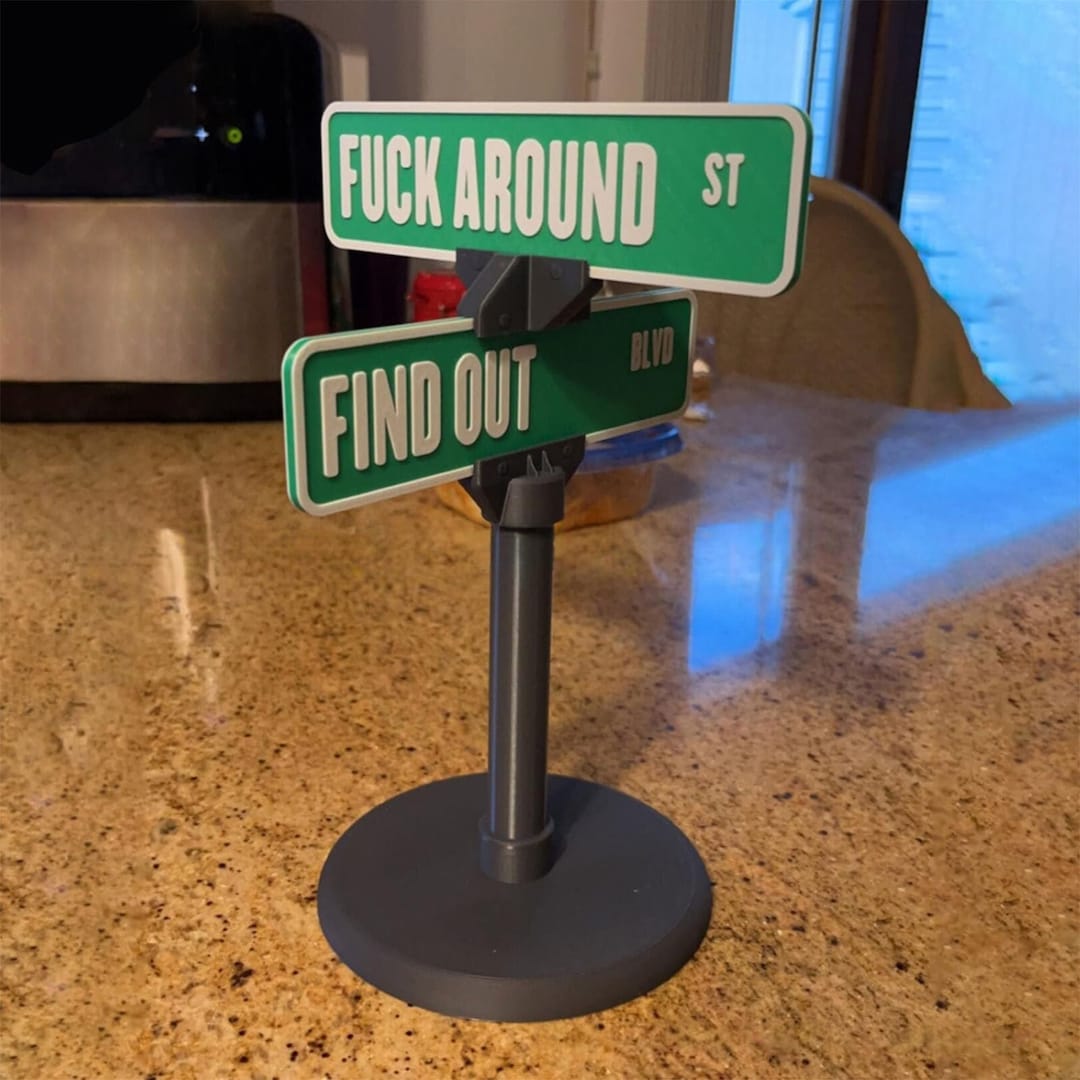 Fuck Around and Find Out Sign, Funny Desktop Accessory, Meme Street ...