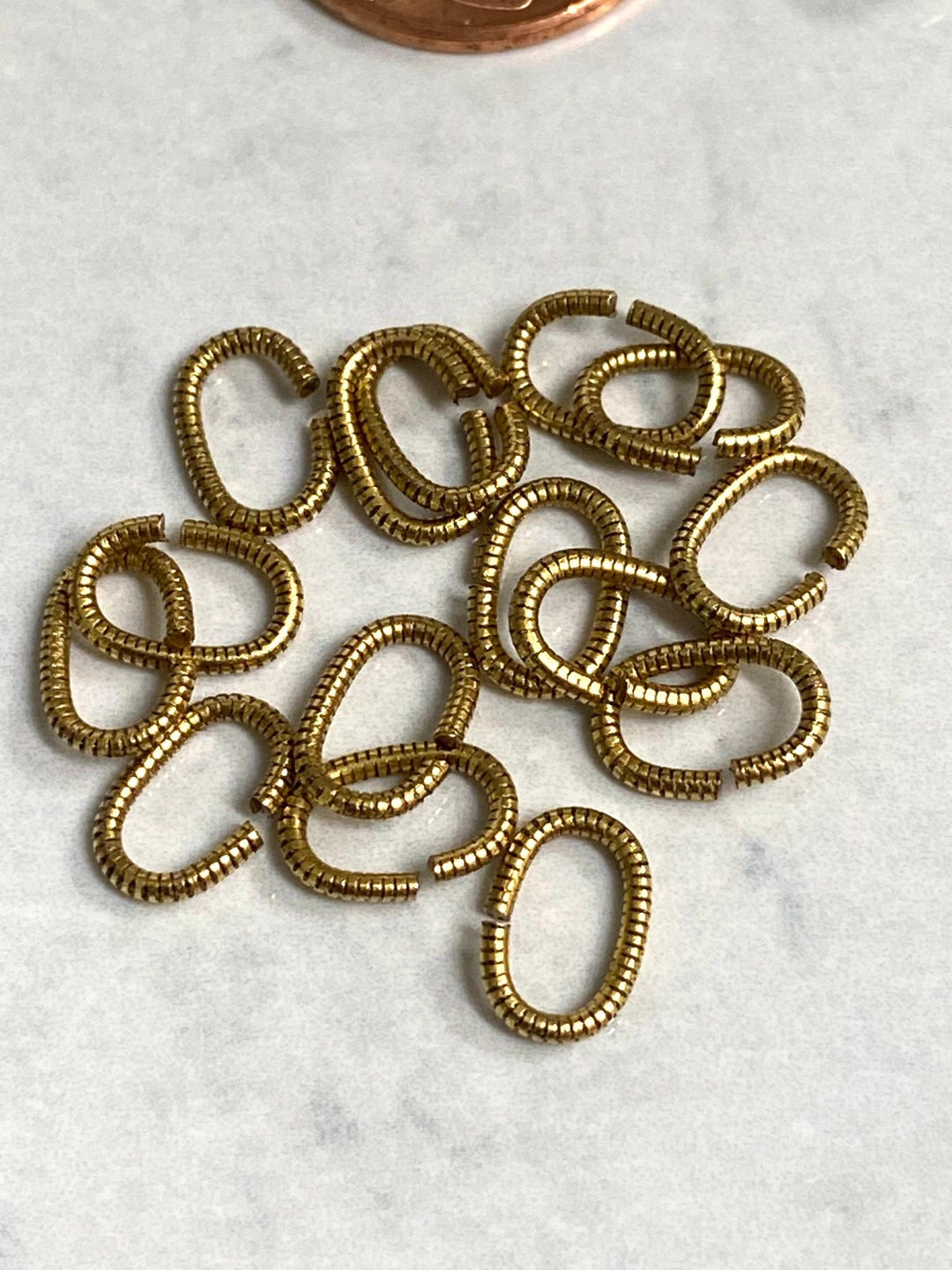 Oval Textured Open Jump Ring 9mm X 6mm Antique Gold 10 Pieces (n1) - Etsy