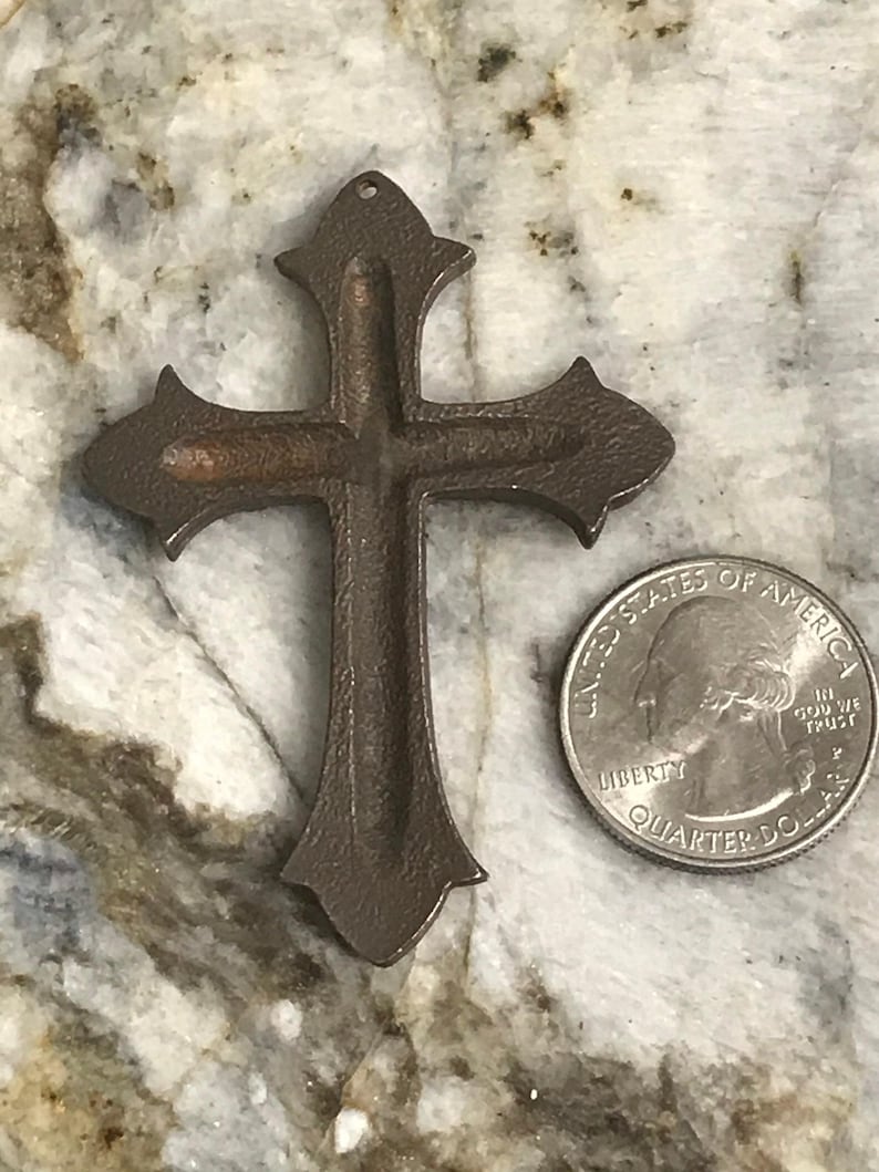 Pewter Cross Religious Rustic Pendant Ornate Altered Art Supplies ...