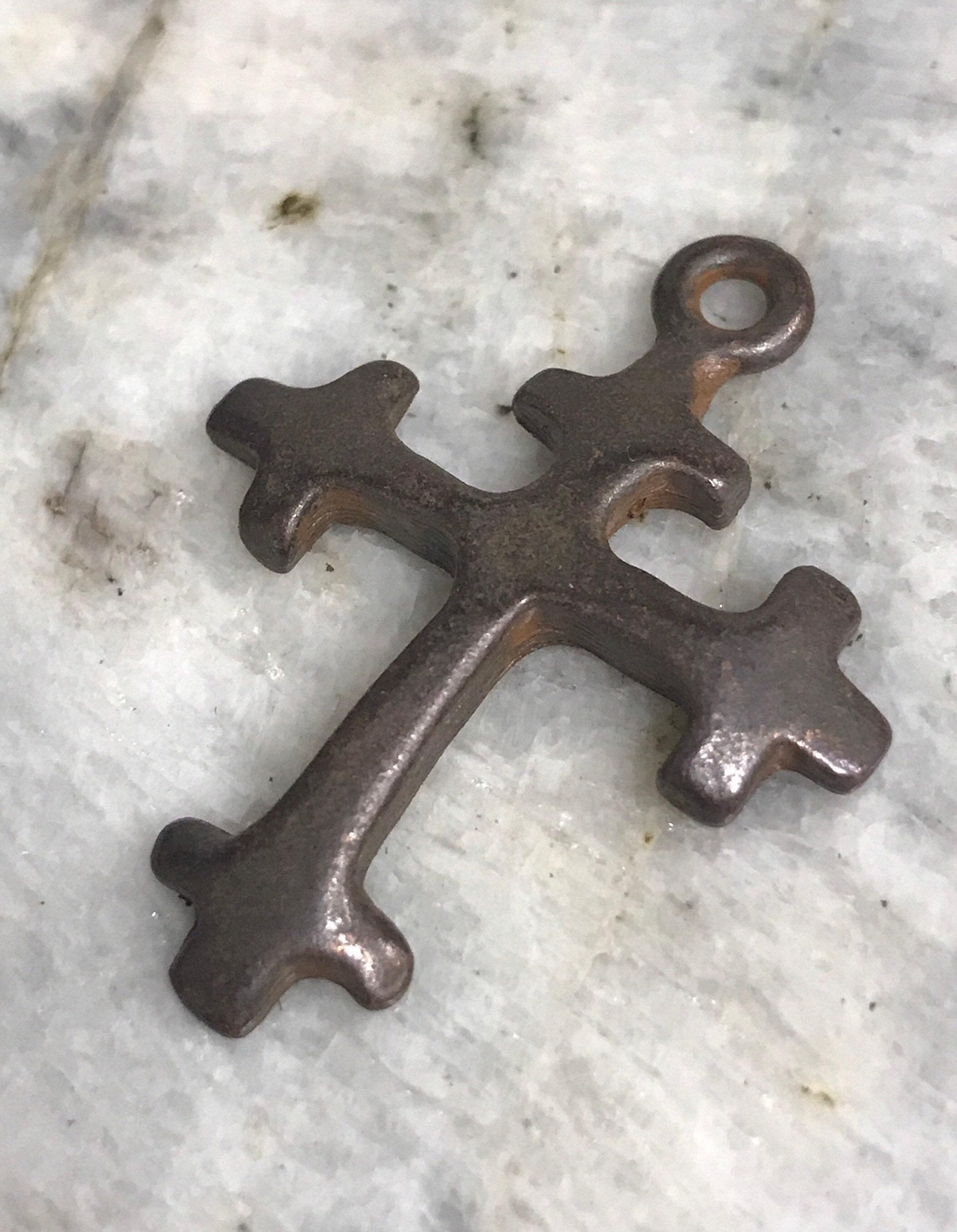 Medium Size Pewter Rugged Cross Rustic Religious Pendant Altered Art ...