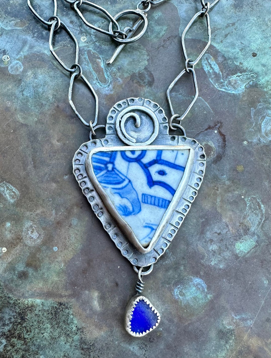 Sea Pottery Necklace - Etsy