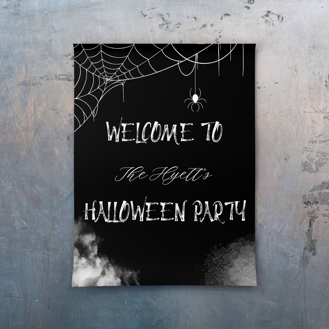 Editable Halloween Welcome Sign Halloween Party Sign Spooky Welcome ...