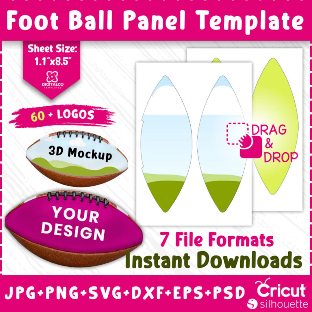 Football Panel Template, Football Leather, Canva Editable, Photo Ball ...