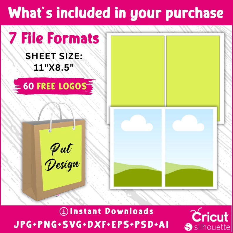 Gift Bag Template, Gift Bag Label, Party Favor Template, Birthday Bag ...